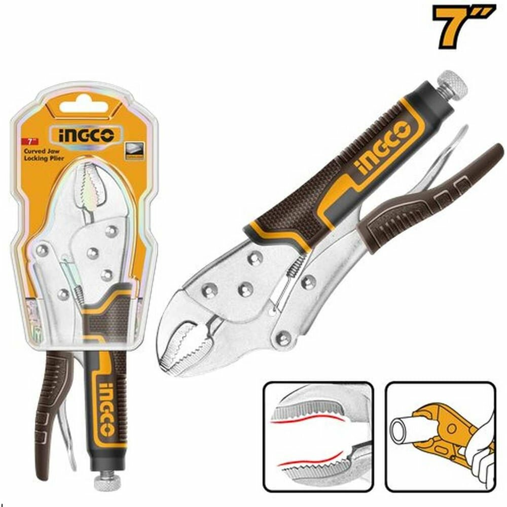 Зажимные клещи INGCO 180мм HCJLW0207