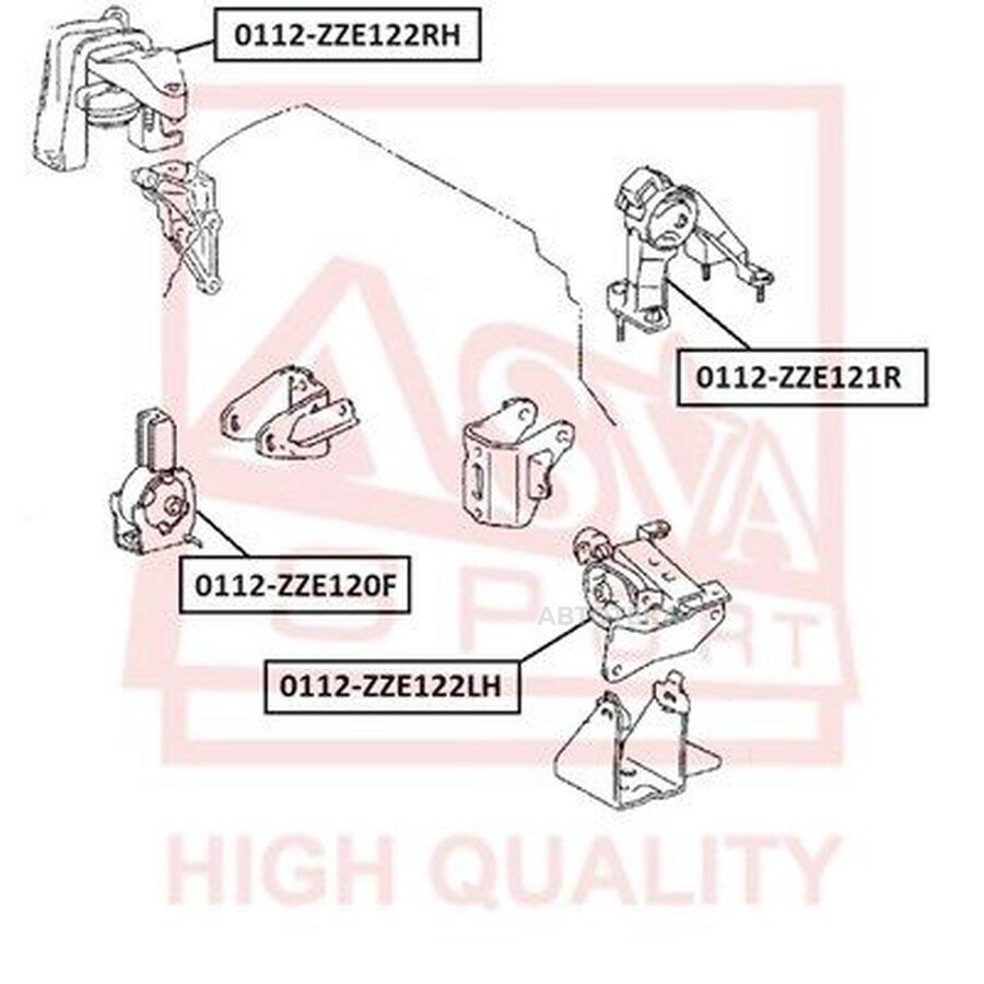 Подушка двигателя задняя ASVA 0112ZZE121R
