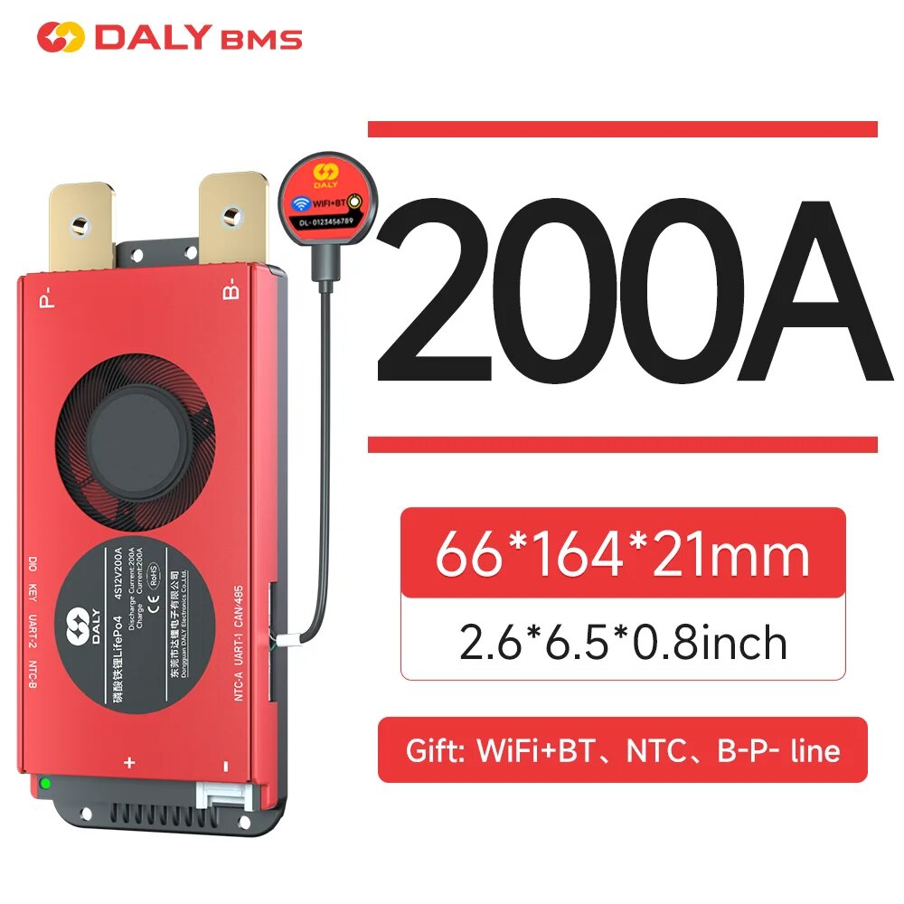 Daly Smart BMS 4S Lifepo4 WiFi 4С, 200A WiFi BMS 485, 3,2 В