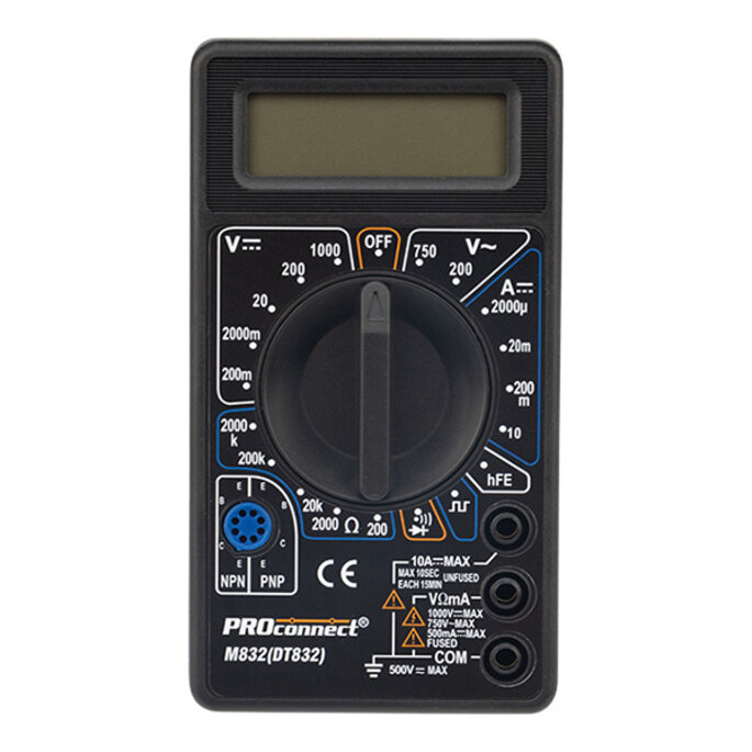 Мультиметр PROconnect M832 DT832 цифровой черный (13-3012)