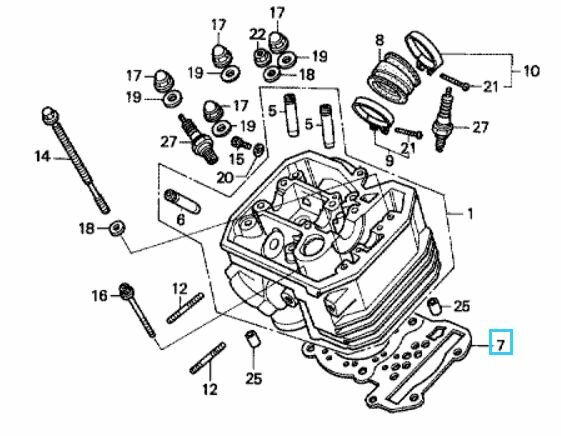 Прокладка ГБЦ мотоцикла Honda; Артикул Honda: 12251MV1004 (Оригинал)