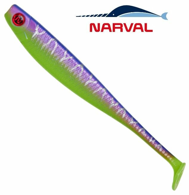 Приманка силиконовая Narval Fishing Skinny 20cm цв. #050-Acid Plum (2шт) / Виброхвост Нарвал Скини на судака, щуку, окуня