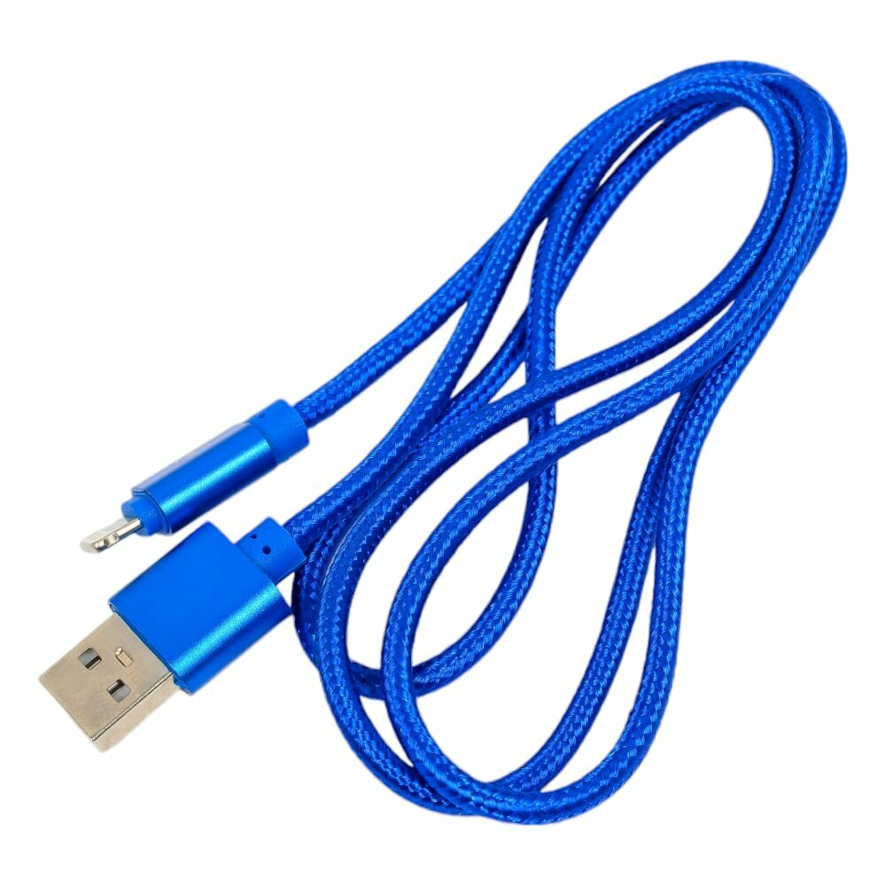 Кабель ENERGY ET-27 USB/Lightning, цвет - синий 104107 — фото 1