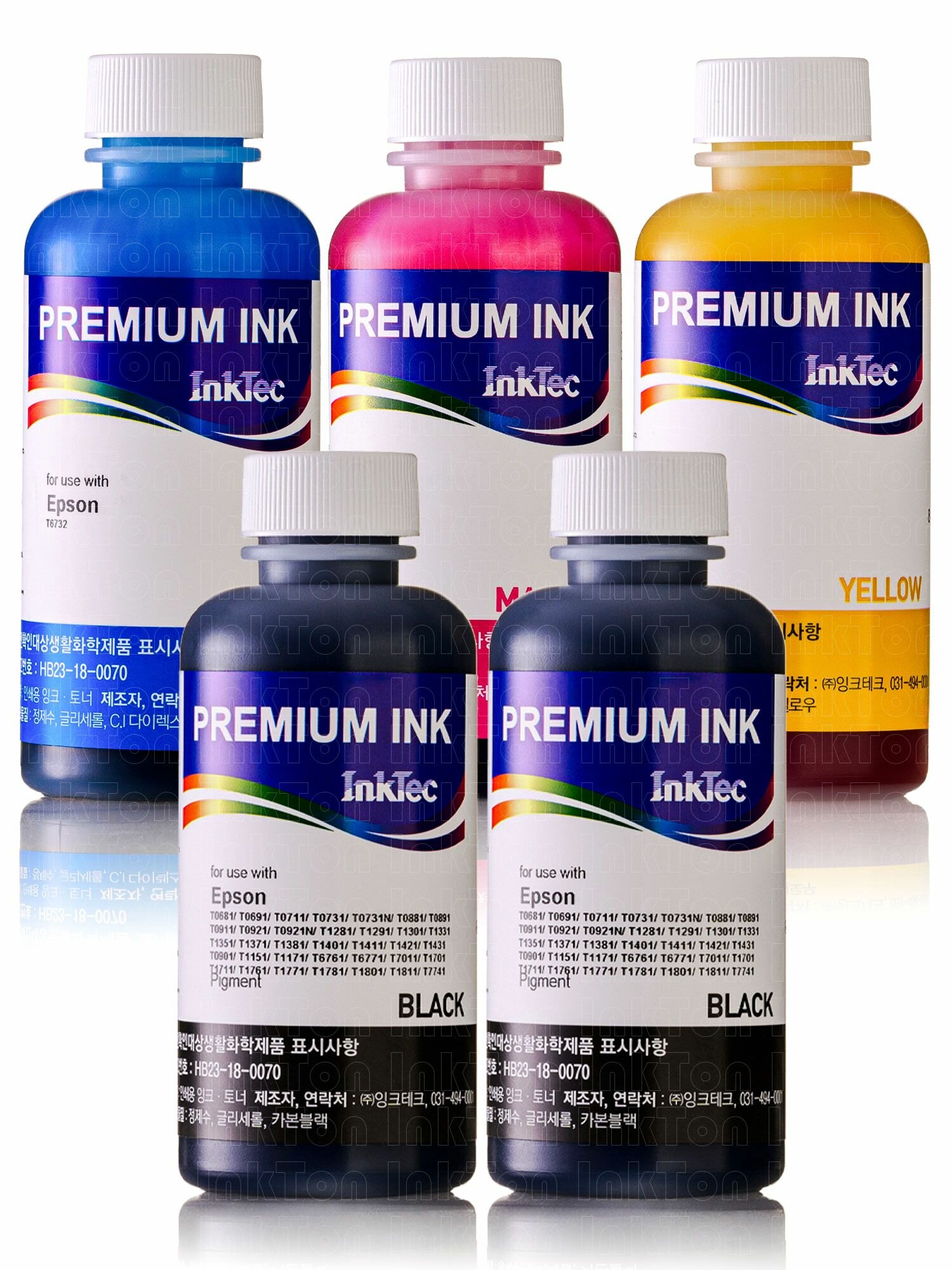 Чернила для принтера Epson WF-7835DTWF, WF-7830DTWF, WF-7310DTW, WF-4830DTWF и др. Краска для заправки картриджа epson 405, 405XL, пигментные + водные, 500 мл, комплект