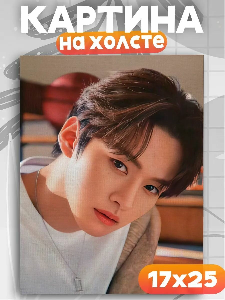 Картина на стену Ли Минхо Stray kids кпоп, на подрамнике, 1шт, 25х17 размер.