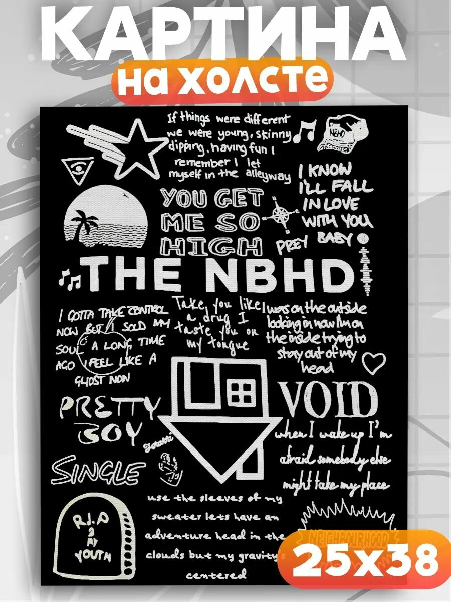 Картина на стену The Neighbourhood, на подрамнике, 1шт, 38х25 размер.
