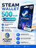 Карта пополнения Steam Wallet 500 PHP | Цифровой код