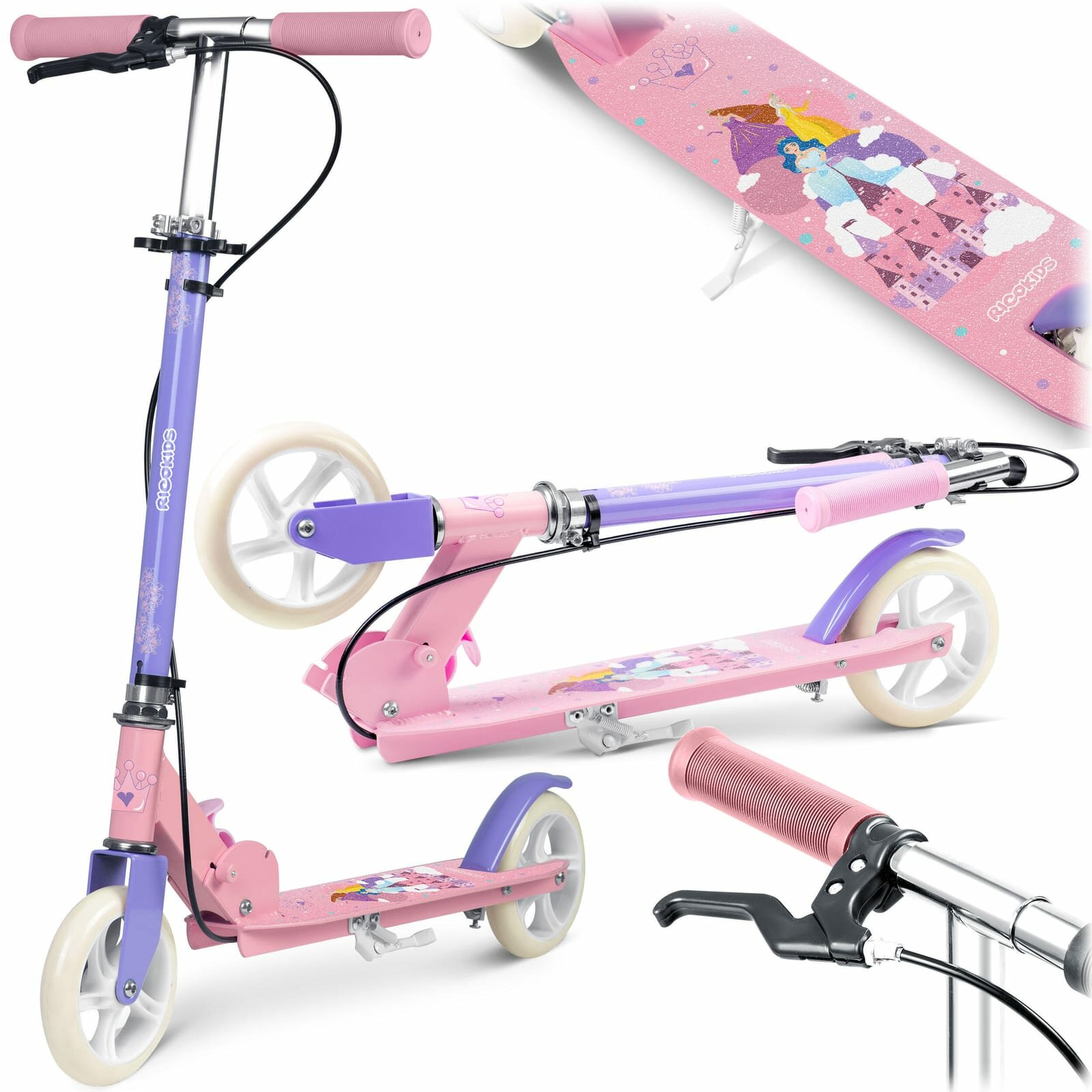 DECATHLON самокат Ricokids Kodi, складной, abec-7, розово-фиолетовый