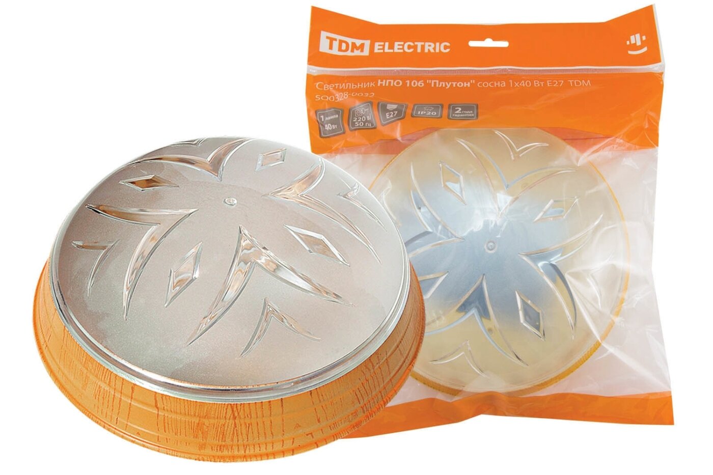 Светильник настенно-потолочный TDM Electric НПО 106 Плутон 1х40 Вт Е27 (Сосна) (SQ0328-0032)