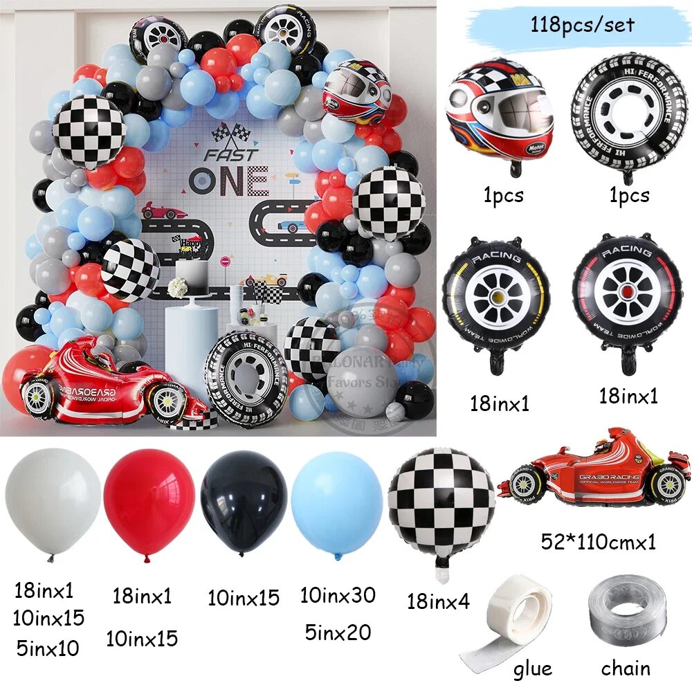 Гирлянда из латексных шаров BALONAR, красная, розовая 118pcs