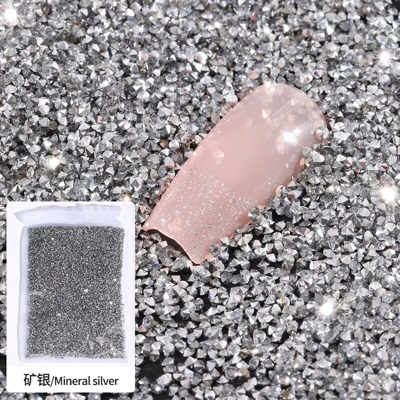 Мини-пикси стразы стекло 14400 шт. Silver Hematite