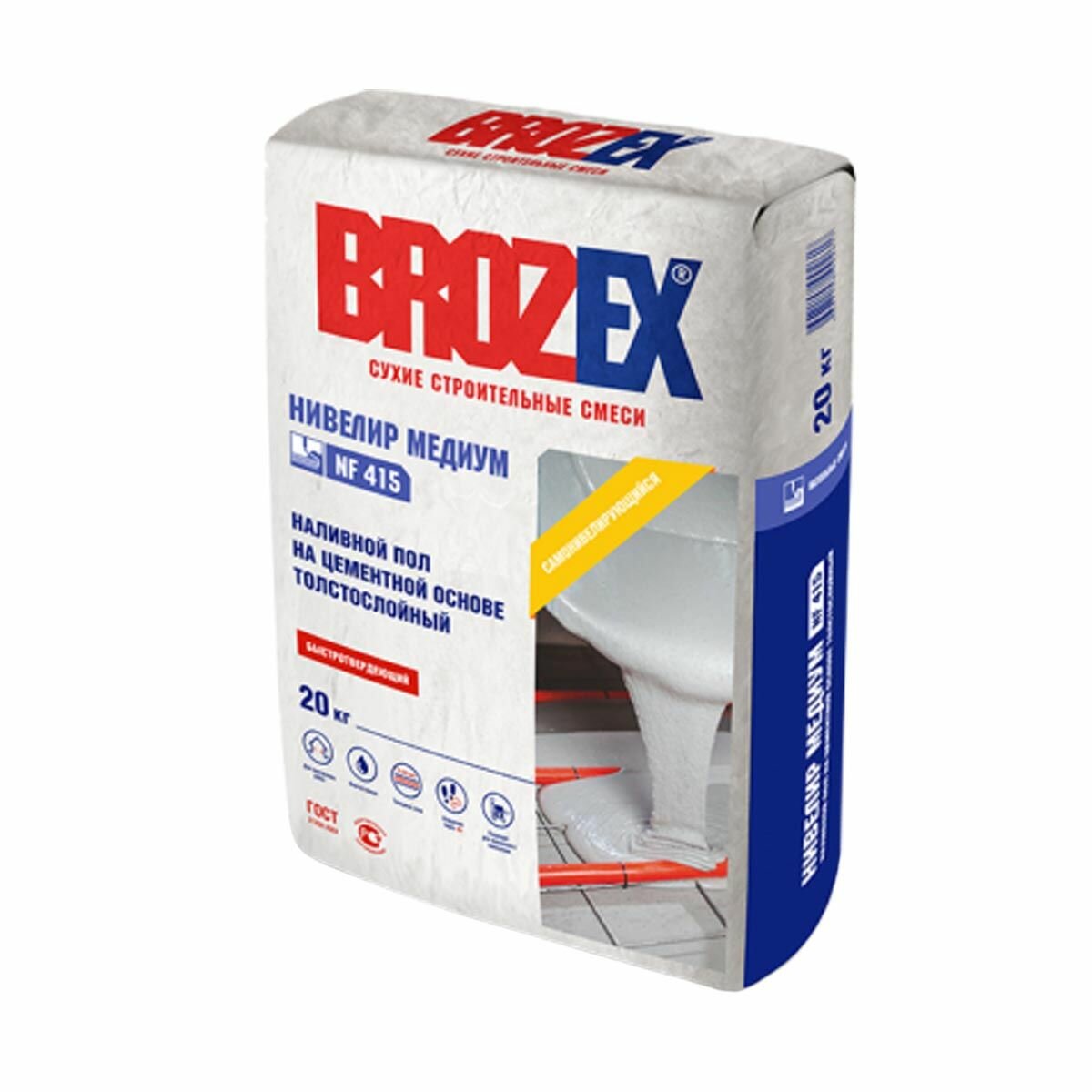 Ровнитель для пола NF - 415 Нивелир Медиум 20кг BROZEX