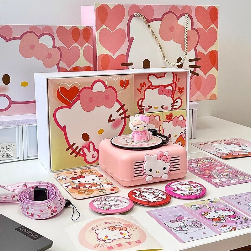 Hello Kitty Роскошный подарочный набор Bluetooth Karaoke Speaker Мини-размер Модель H3 Цвет розовый Подарок