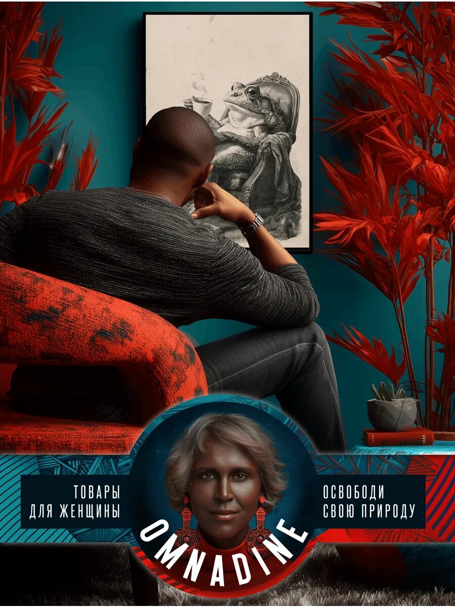 Постер с мудрой жабой и книгой для уютного дома
