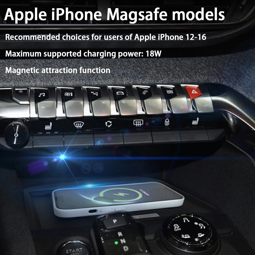 Беспроводное зарядное устройство Magsafe для Peugeot 3008/5008 2016-2024