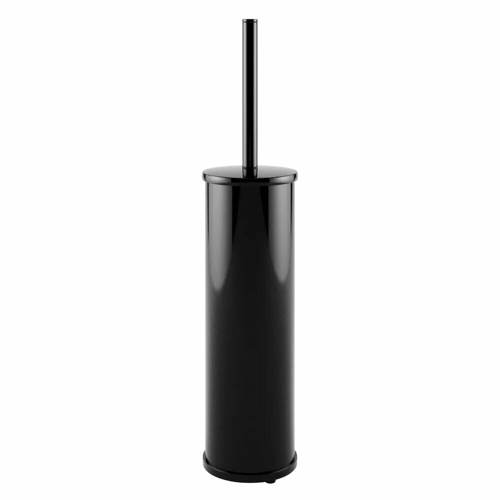 Ершик для унитаза Wasserkraft Глан (Glan) K-1027POLISHED BLACK напольный, черный, закрытый, с подставкой