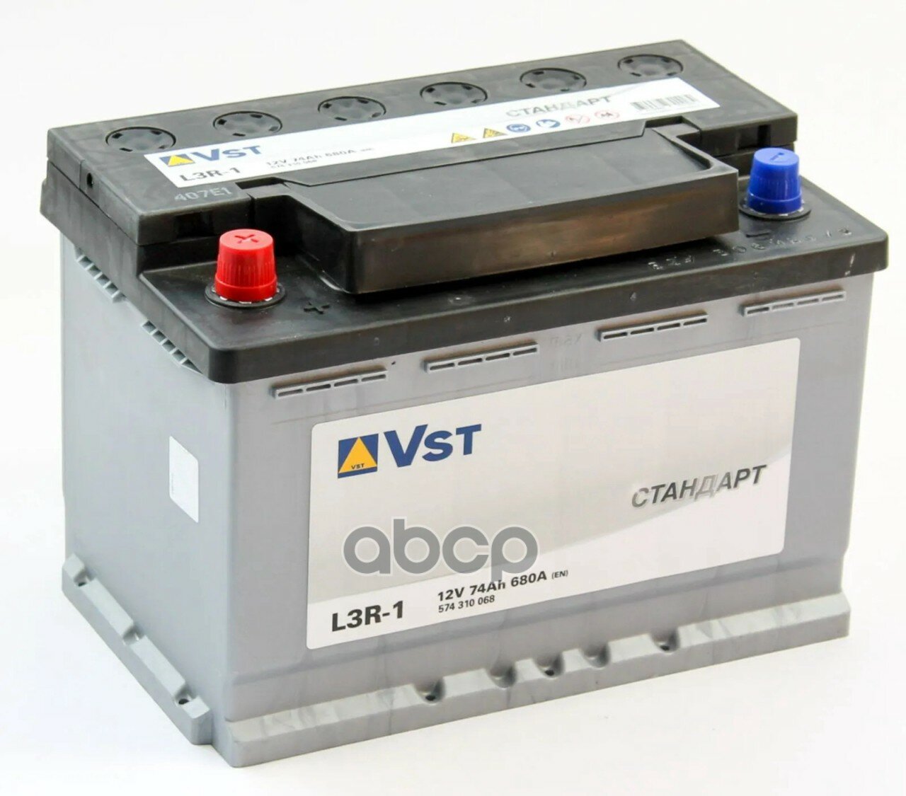 Аккумулятор Vst стандарт 6CT-74.1 VL 574310068 74Ah 680A (L+) 278x175x190 mm VST арт. 574310068