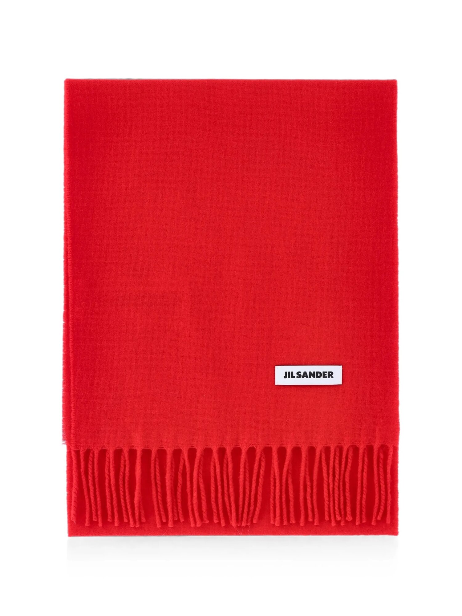 Шарф Jil Sander Fringed-edge scarf для девочек, красный — фото 1