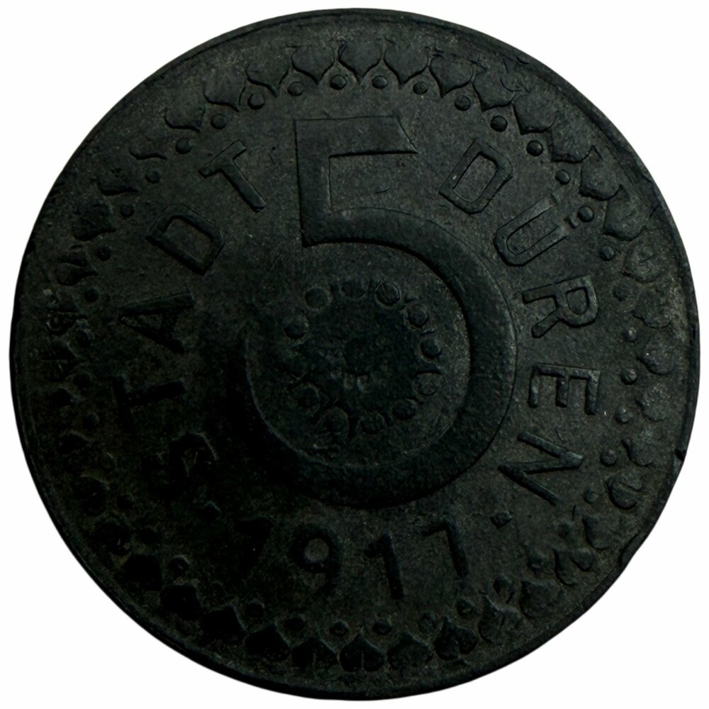 Германия, Германская империя, Дюрен 5 пфеннигов 1917 г. (Zn)