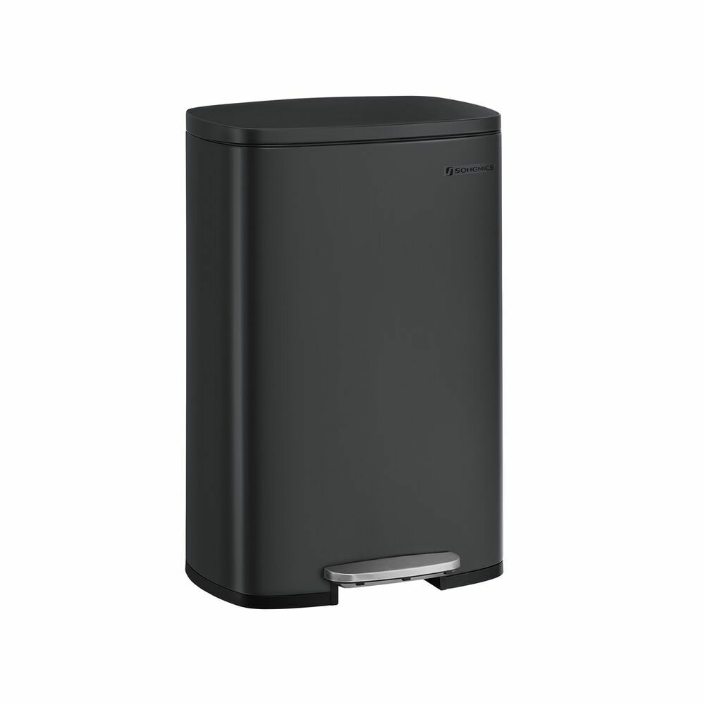 Мусорное ведро SONGMICS из нержавеющей стали, 50 л, цвет черный, LTB050B02