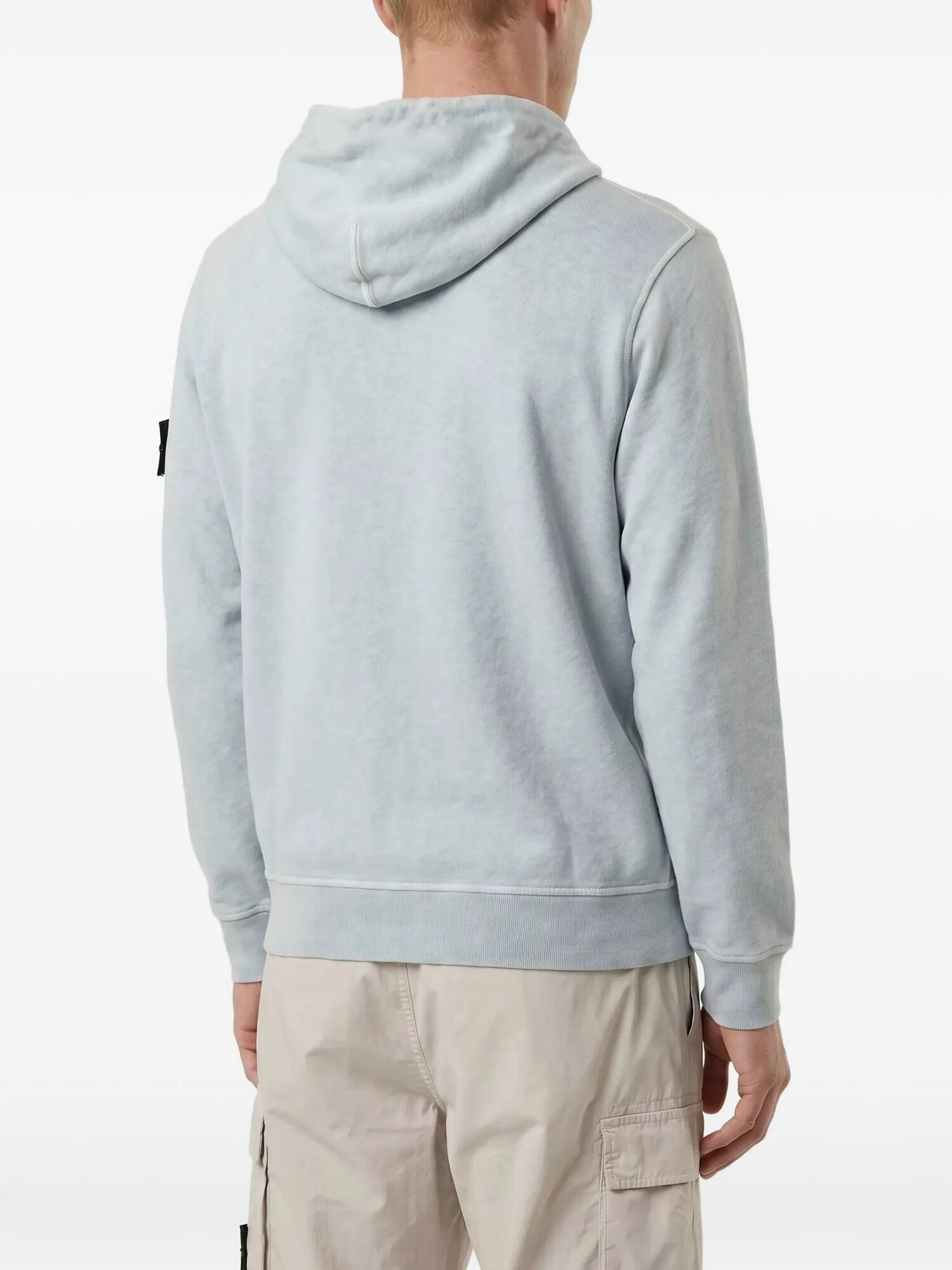 Худи Stone Island Logo-patch button-neck hoodie, размер S, , синий — фото 1