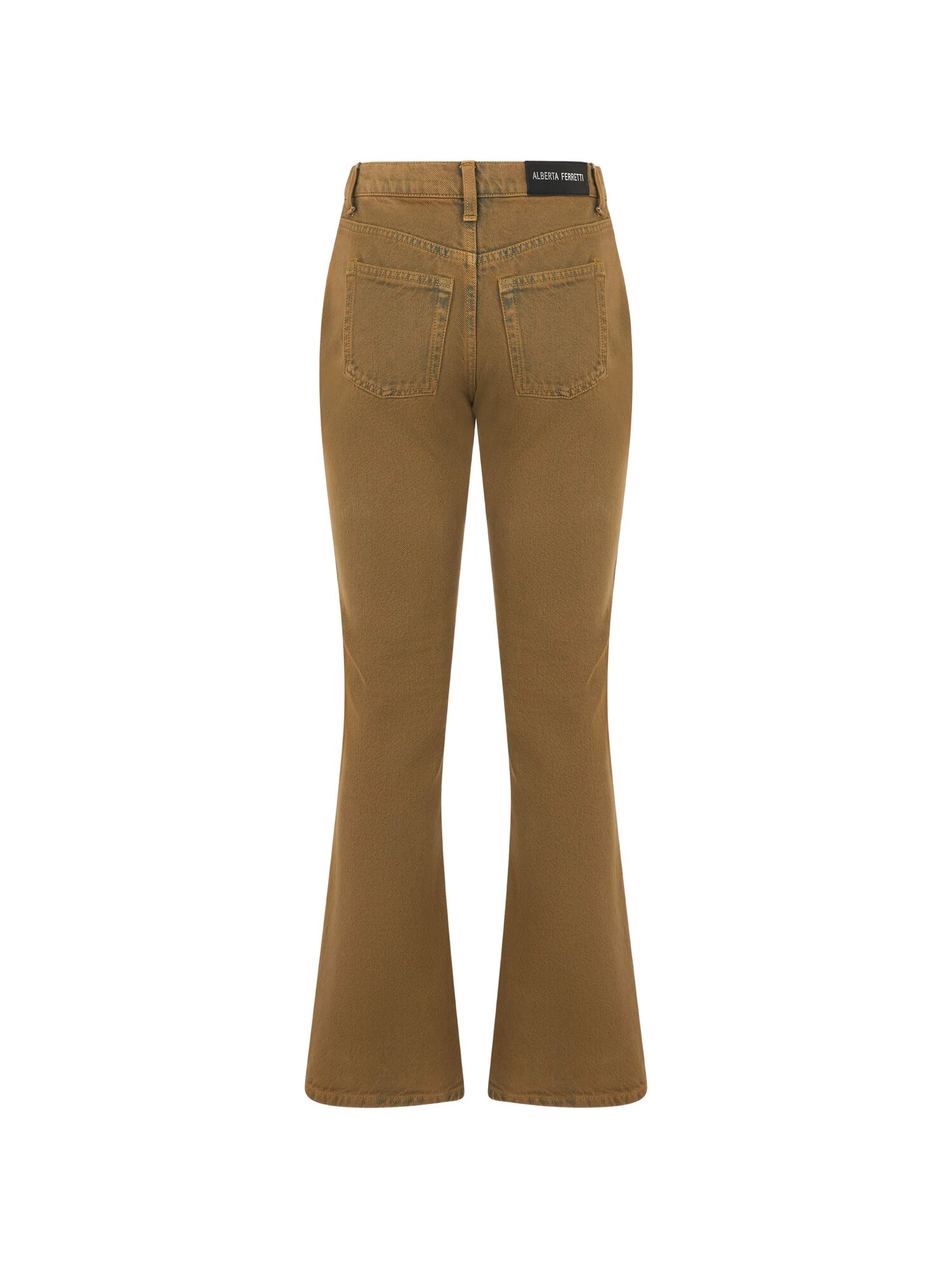 Джинсы Alberta Ferretti Logo-patch flared jeans, размер 40, коричневый — фото 1