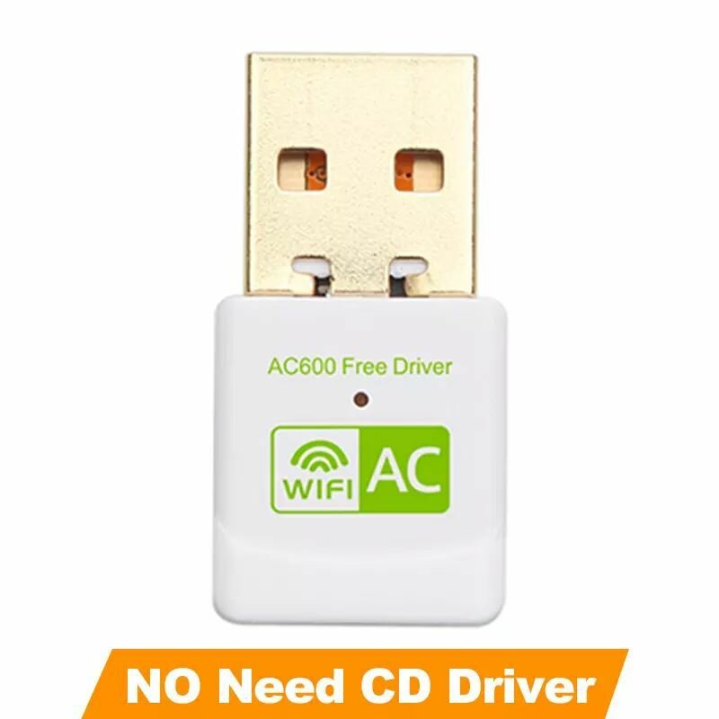 Адаптер Wi-Fi USB беспроводной, двух диапазонный, скорость до 600Mbit/s, 802.11ac, 2,4 и 5 ГГЦ