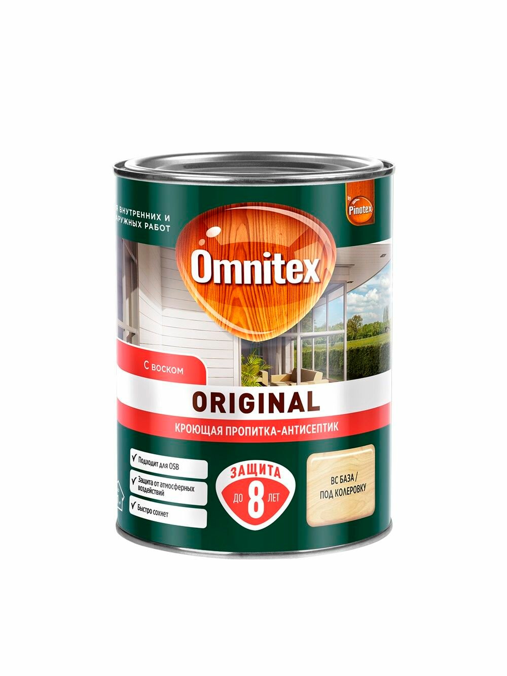 Пропитка декоративная для защиты древесины Omnitex by Pinotex база CLR 0,84 л
