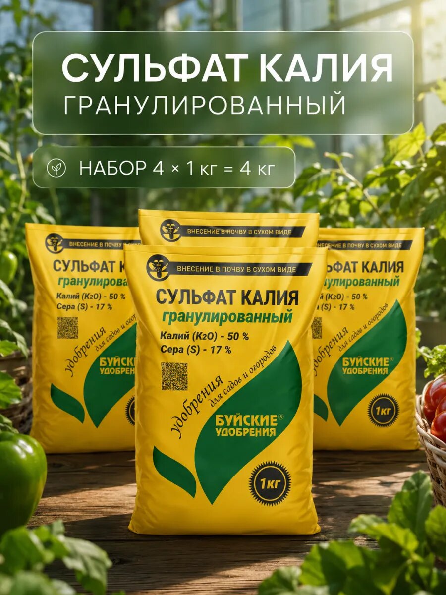 Сульфат калия удобрение 4 кг