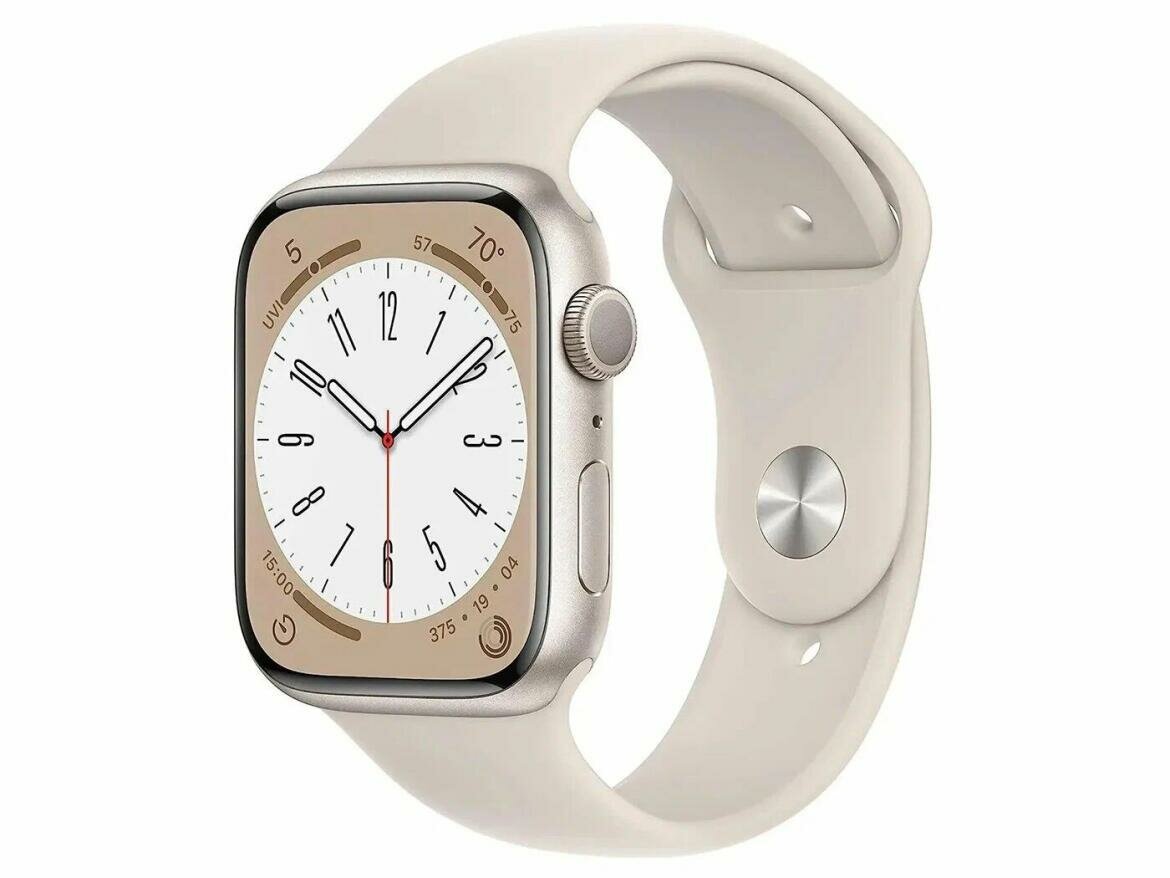 Умные часы Apple Watch Series 8 45mm Aluminium Case, Global, Starlight Sport Band M/L