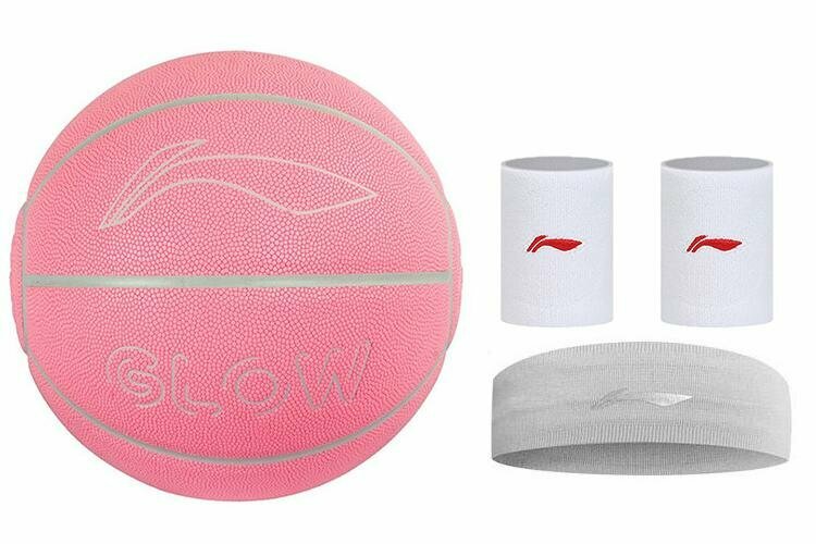 Баскетбольный мяч унисекс Li Ning Badfive Pu, розовый, размер 7, светящийся в темноте
