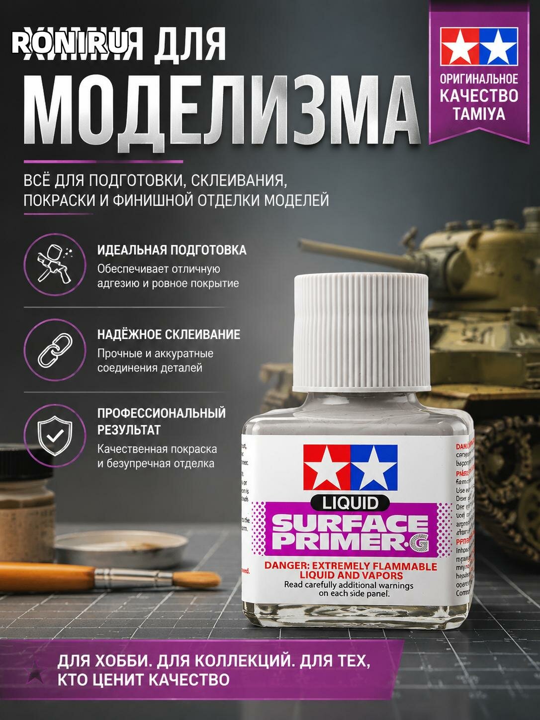 Химия для моделизма — средства для подготовки, склеивания, покраски и финишной отделки моделей для хобби, коллекций