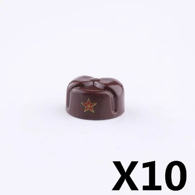 Коричневая шапка с звездой для мини-фигурок, 10 шт.