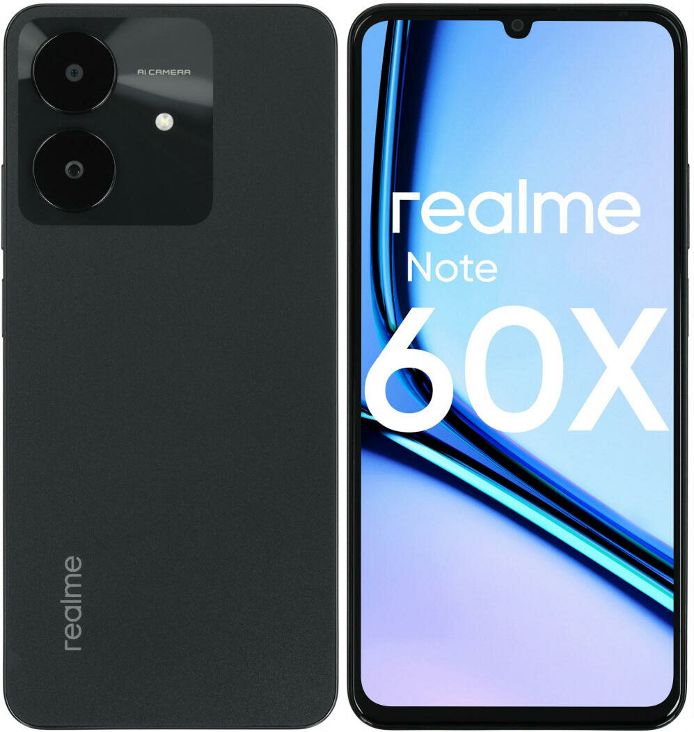 Смартфон Realme Note 60X, 4/128Gb, Marble Black (Черный)
