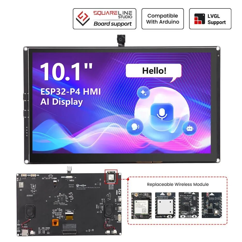 CrowPanel Advanced 10.1" ESP32-P4 HMI Display With ESP32-H2