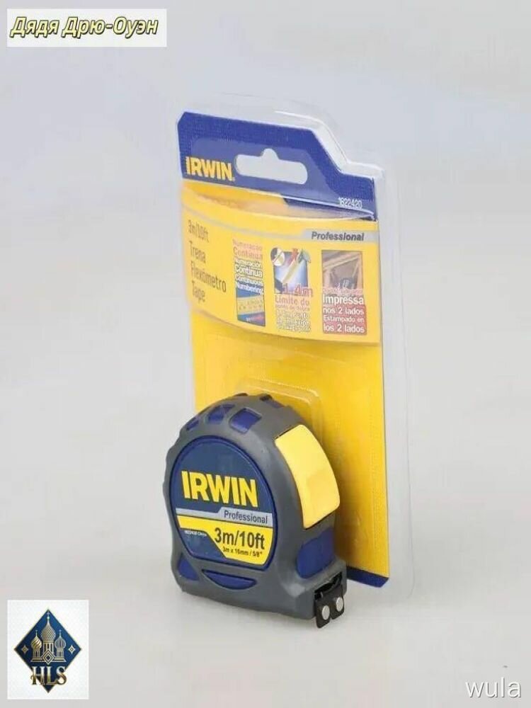 Тейп IRWIN Professional 3м/10 фут для дома и строительства, новое устройство с защитой от влаги