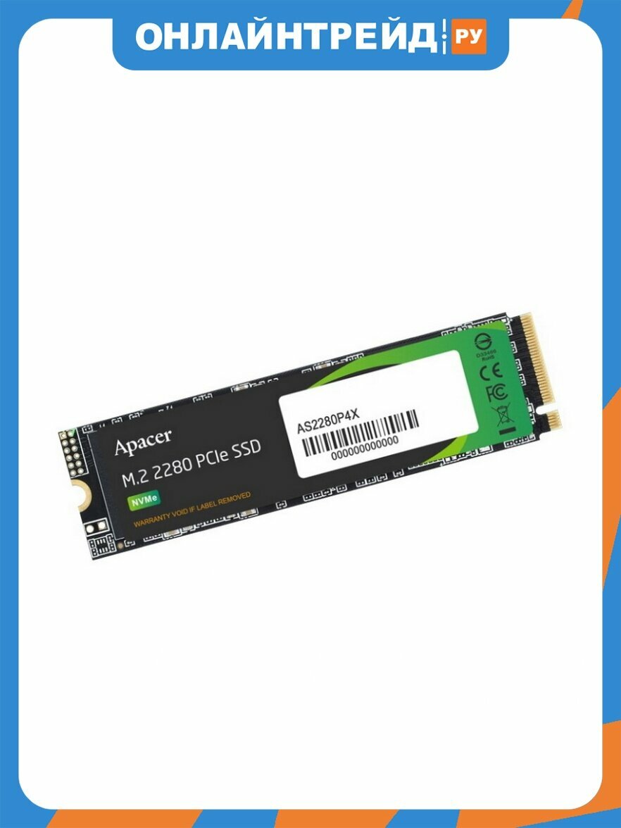 SSD диск Apacer AS2280P4, 1024Гб, M.2 2280, PCIe 3.0 x4 (AP1TBAS2280P4X-1)