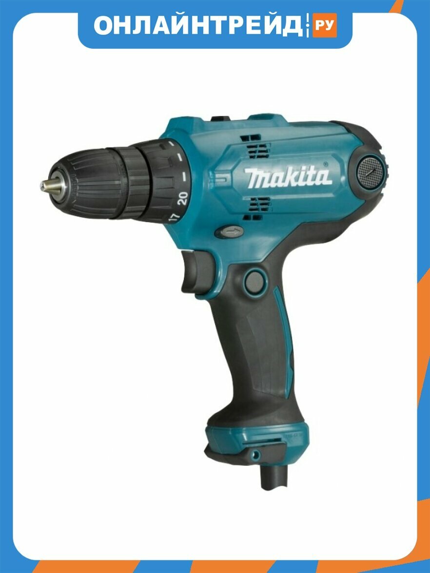 Шуруповерт сетевой Makita DF0300X3 + набор бит D-65028 10 шт.