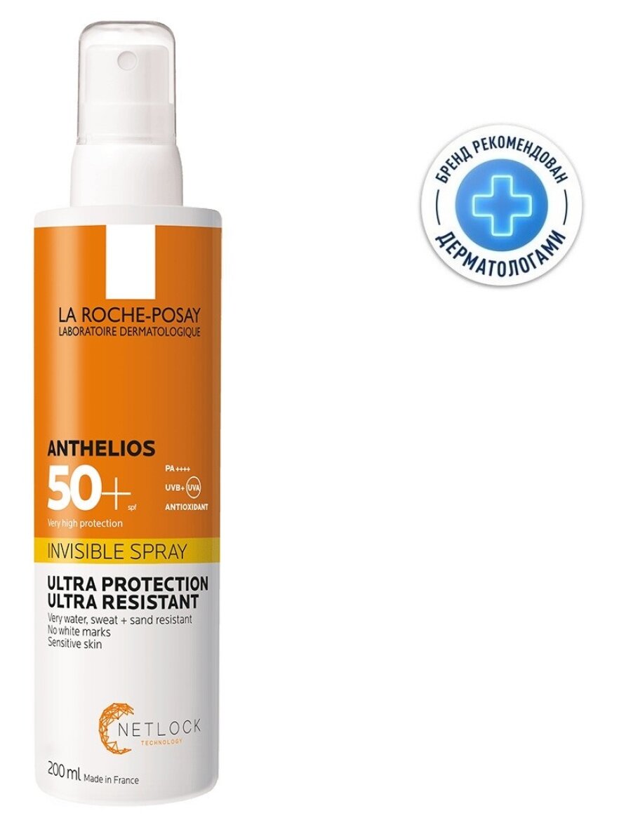 Солнцезащитный спрей для лица и тела LA Roche-posay SPF 50+ невидимый, 200 мл