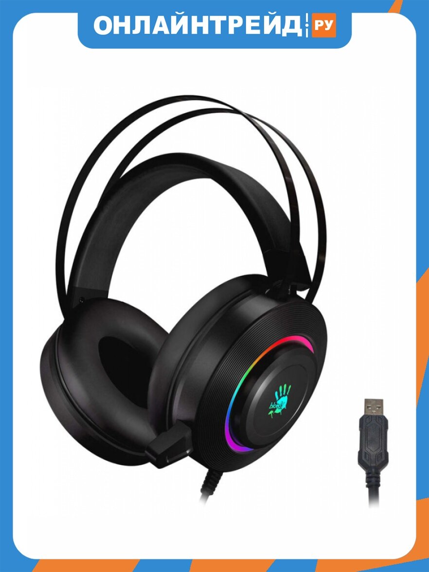 Игровые наушники A4TECH Bloody G521, проводные (USB), черный
