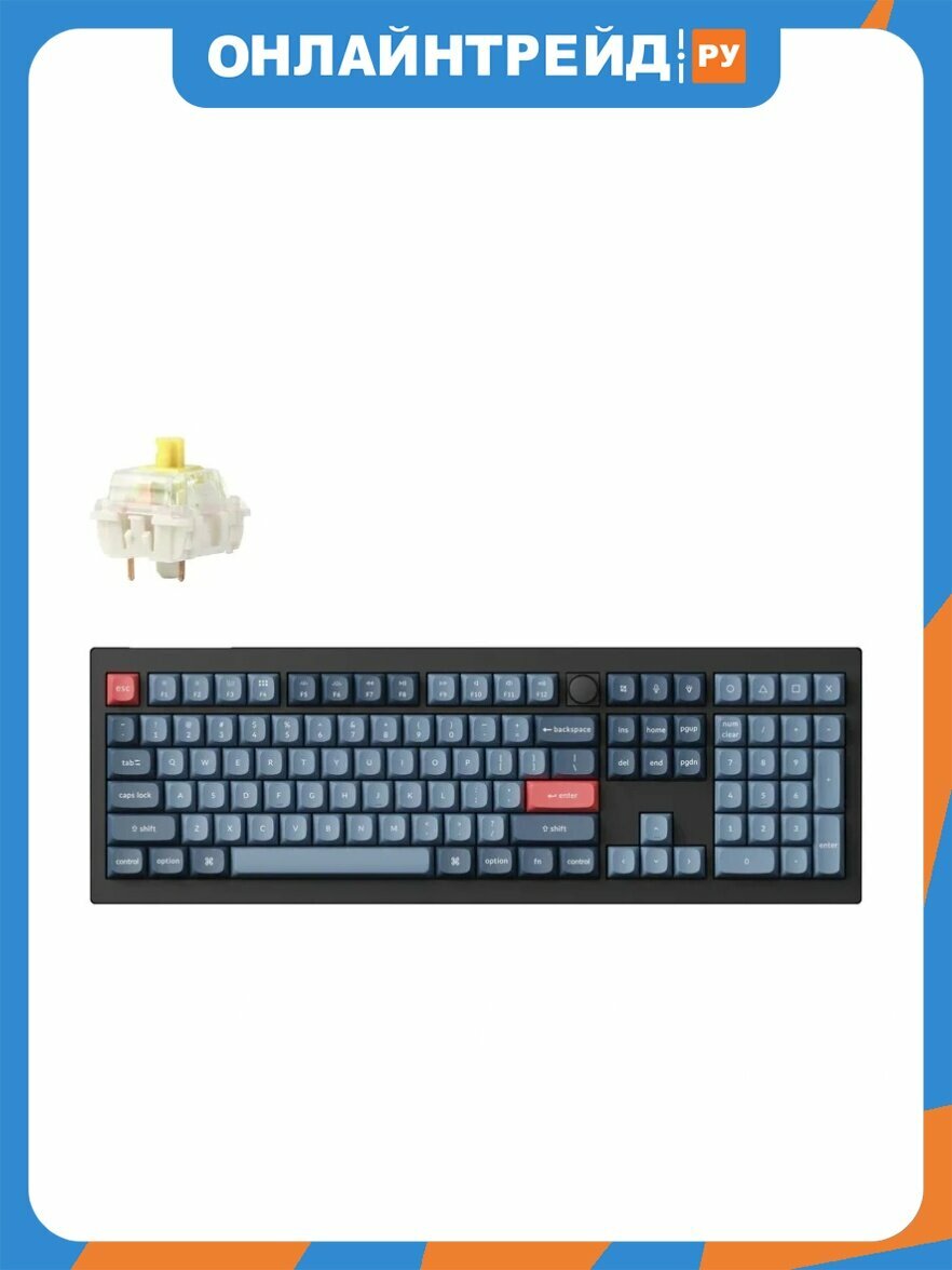 Клавиатура Keychron V6 Max, Banana Switches, беспроводная, Carbon Black (V6M-D4-RU)