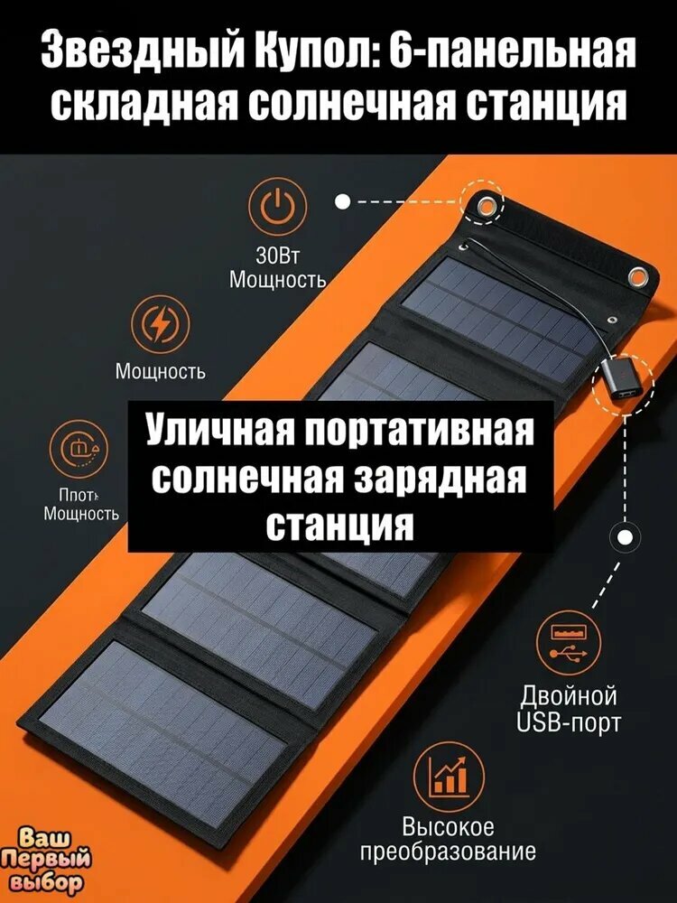 Портативная складная солнечная панель USB