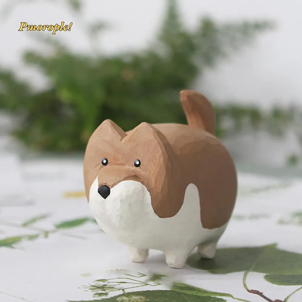 Фигурка декоративная C, Собака, Дерево, Коричневый/белый