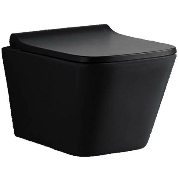 Унитаз подвесной CeramaLux NS5170MB Черный матовый с сиденьем Микролифт