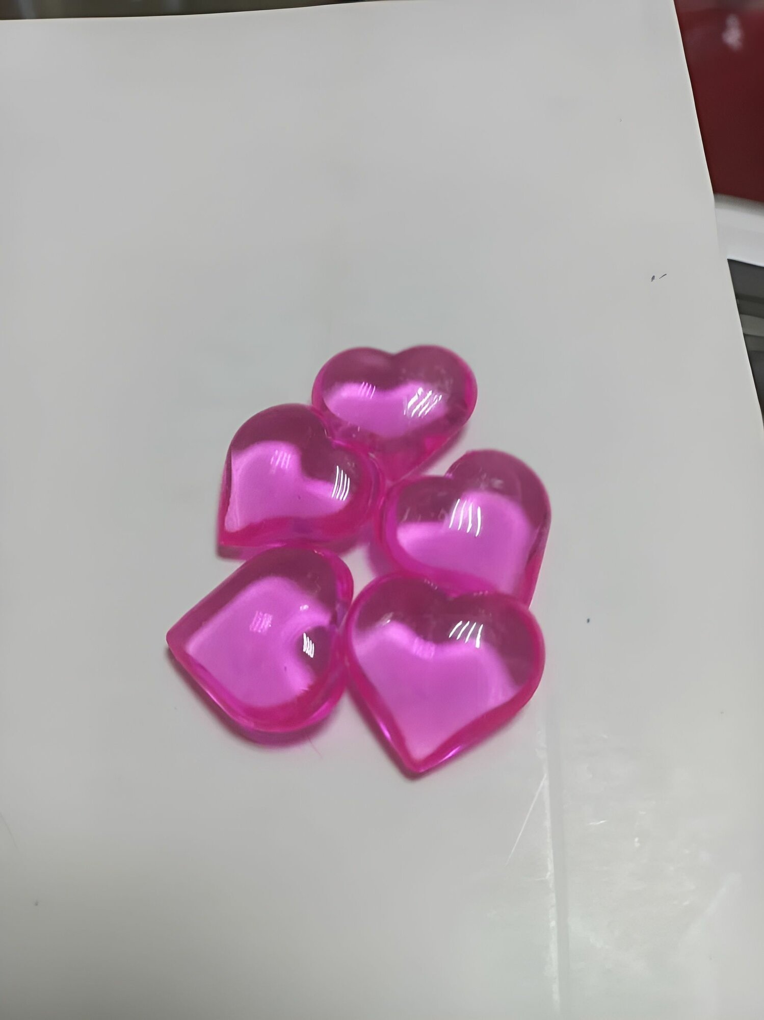 Набор сердечек из оргстекла, 2 х 2,2 см, 5 шт.