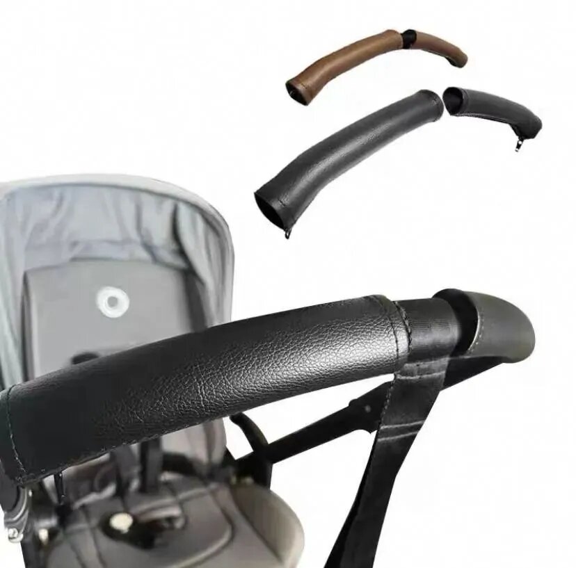 Накладки чехлы на ручку коляски bugaboo , 2 шт , цвет черный матовый