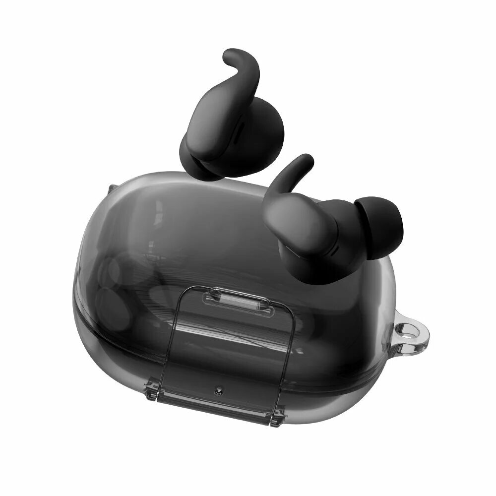 Силиконовый чехол для наушников Beats Powerbeats Fit Черный, Transparent Black