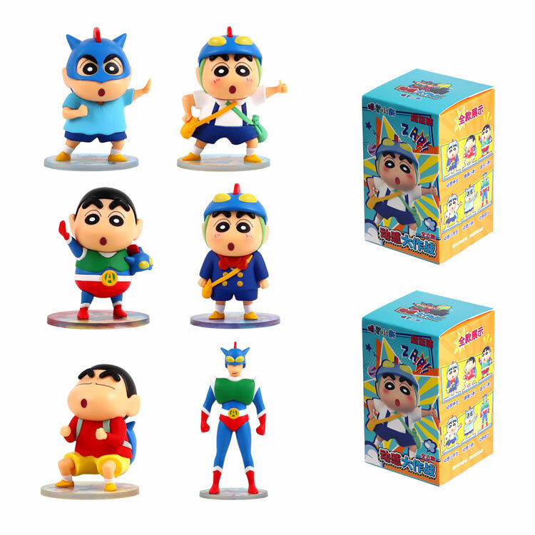 Настольное украшение MINISO x Chaodou Bear Crayon Shin Chan Динамическая коллекция "Битва", Two Blind Boxes (Random Style)