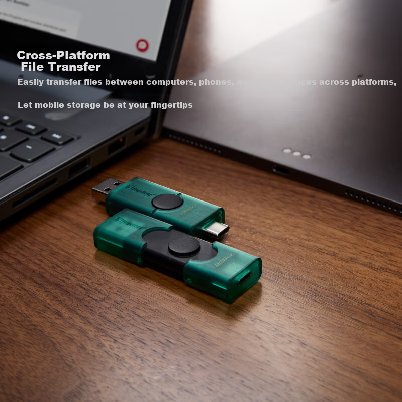 Kingston 256GB Type-C USB3.2 Двойная интерфейсная USB-флешка DTDEG2 Высокая емкость для офиса и автомобиля