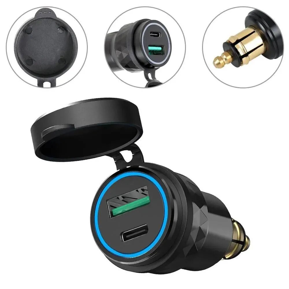Двойной зарядный USB-адаптер для мотоциклов BMW, автомобильный разъем DIN